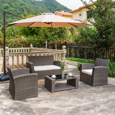 Westin Outdoor 4 Piece Patio Chat Set with Cushions Ashley