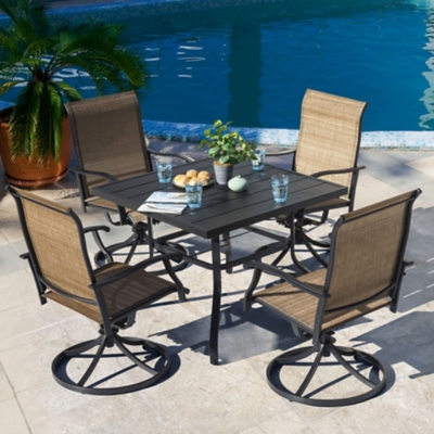 Click here for Nuu Garden Outdoor Dining Table with 4 Chairs  Bla... prices