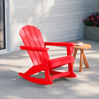 Click here for Venice Outdoor Adirondack Rocking Chair  Red prices
