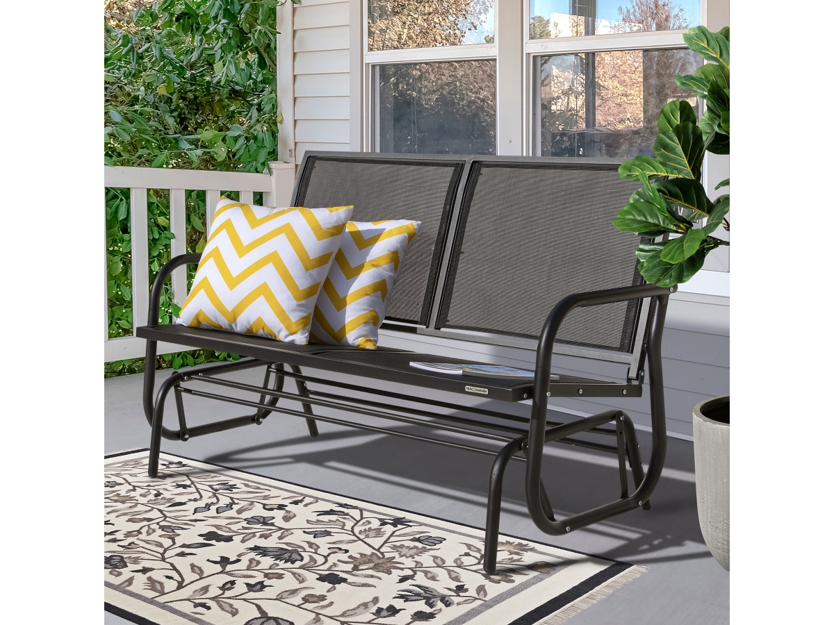 Nuu Garden 2 Seats Outdoor Glider Swing Loveseat Chair