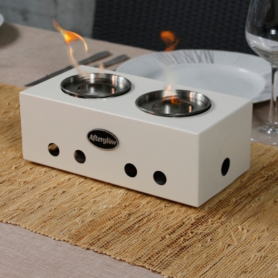 Click here for AFTERGLOW Outdoor Table Top Double Fire Bowl  Whit... prices