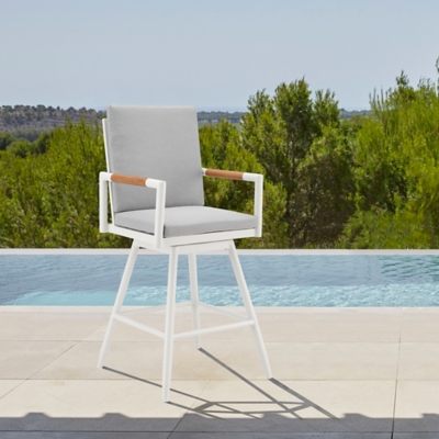 Click here for Crown Outdoor Patio Swivel Counter Stool  Light Gr... prices