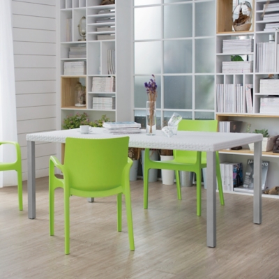 Click here for Oslo Large Outdoor Dining Table  White prices