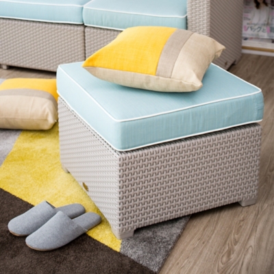 Click here for Magnolia Outdoor Ottoman  Gray prices