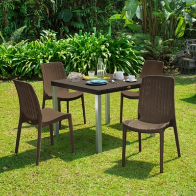 Click here for Rue Outdoor Dining Chair (Set of 4)  Brown prices