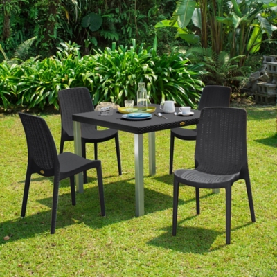 Click here for Rue Outdoor Dining Chair (Set of 4)  Black prices