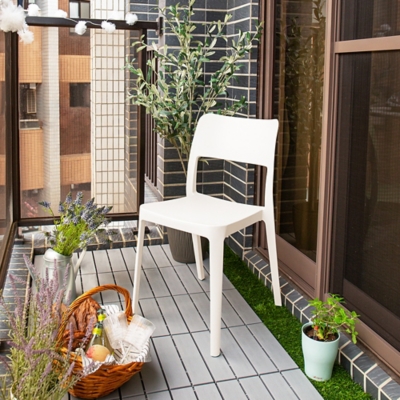 Click here for La Vie Outdoor Stackable Chair (Set of 2)  White prices