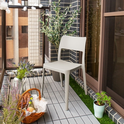 Click here for La Vie Outdoor Stackable Chair (Set of 2)  Taupe prices