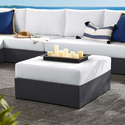 Click here for Modway Tahoe Outdoor Ottoman  Gray/White prices