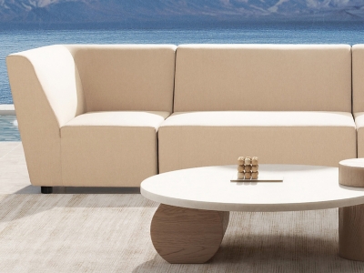 Click here for Cleo Outdoor Armless Loveseat  Almond Beige prices