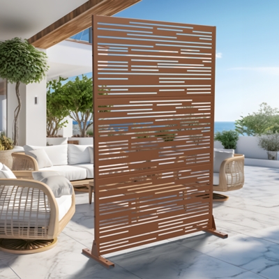 Click here for TranquilBreeze 74 Outdoor Privacy Screen  Brown prices