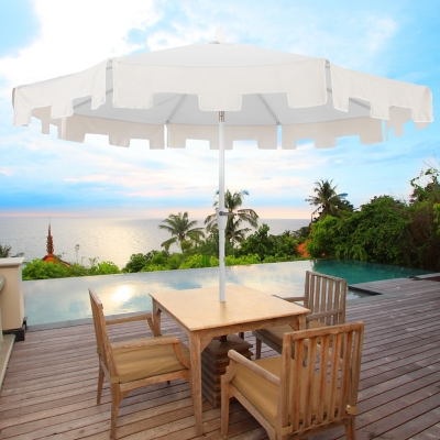 Click here for Jonathan Y Baiona 9 Outdoor Tilted Umbrella  White... prices