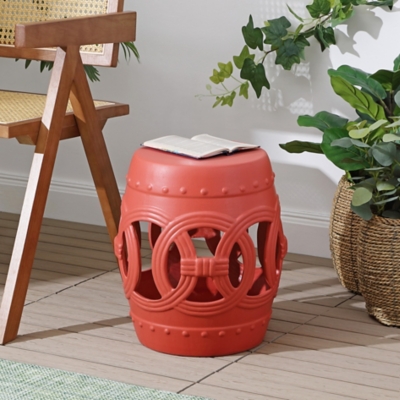 Click here for Jonathan Y Lucky Coins Chinese Drum Outdoor Garden... prices