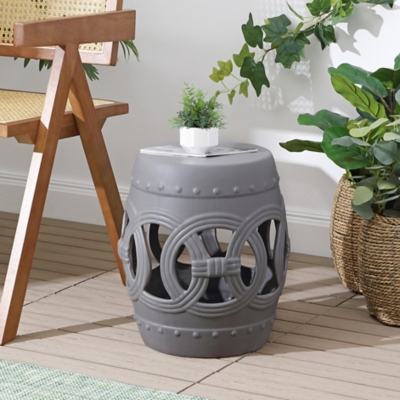 Click here for Jonathan Y Lucky Coins Chinese Drum Outdoor Garden... prices