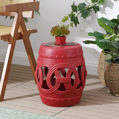 Click here for Jonathan Y Lucky Coins Chinese Drum Outdoor Garden... prices