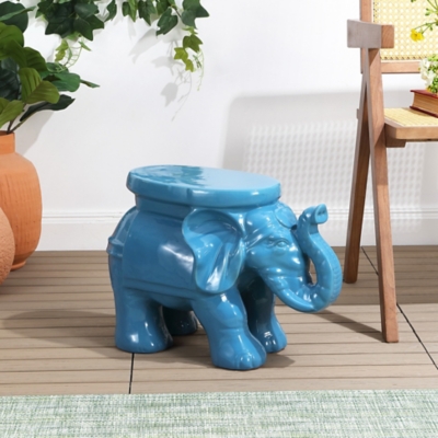 Click here for Jonathan Y Elephant Outdoor Garden Stool  Blue prices