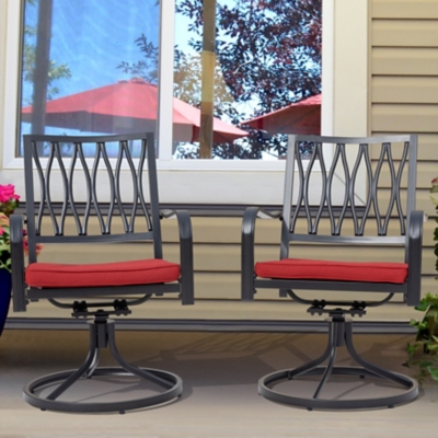 Click here for Nuu Garden Swivel Dining Chairs (Set of 2)  Black/... prices