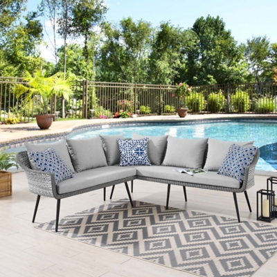 Click here for Modway Endeavor 2-Piece Outdoor Sectional  Gray prices