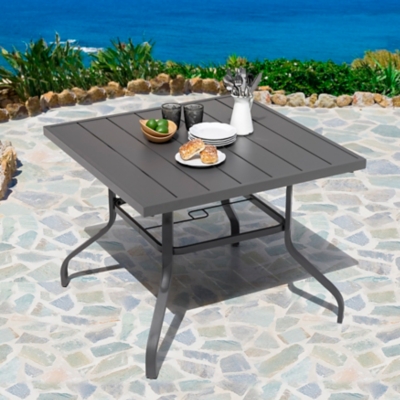 Click here for Nuu Garden Outdoor Dining Table With Umbrella  Gra... prices