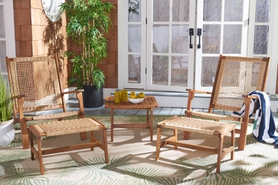 Click here for Safavieh Chantelle Outdoor Conversation Set  Natur... prices