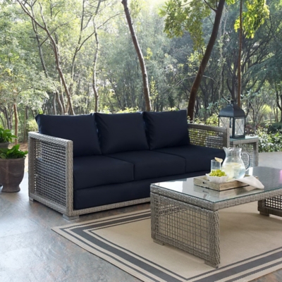 Click here for Modway Aura Outdoor Sofa  Gray/Navy prices