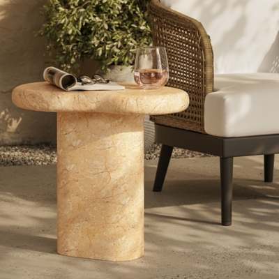 Click here for Modway Elowen Outdoor Side Table  Travertine prices