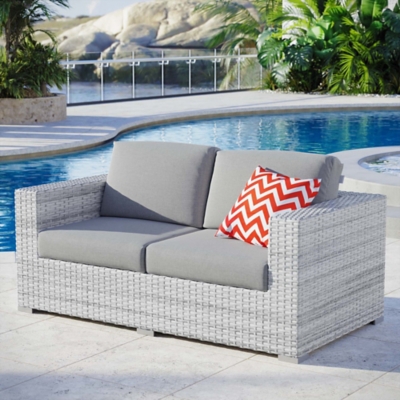Click here for Convene Outdoor Patio Loveseat  Light Gray prices