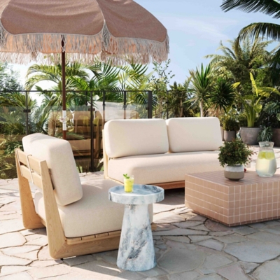 Click here for TOV Furniture Reavan Outdoor Lounge Sofa  Cream prices
