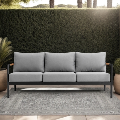 Click here for Armen Living Crown Outdoor Sofa  Dark Gray prices
