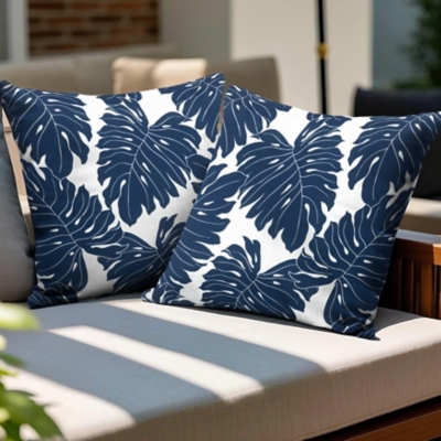 Click here for Nuu Garden Outdoor Pillow (Set of 2)  Blue/White prices