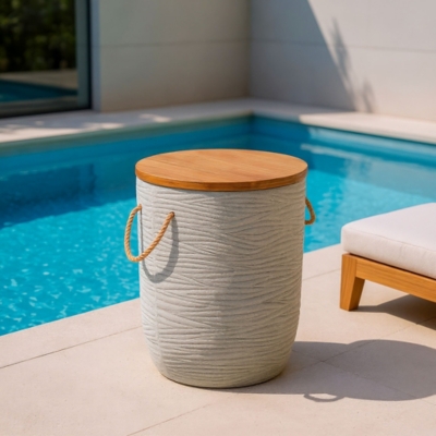 Click here for Erika Home Biban Outdoor Side Table  Natural/Gray prices