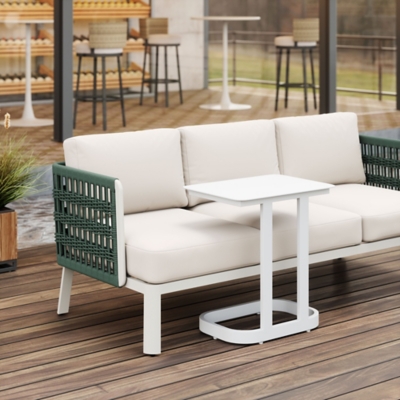 Click here for Erika Home Friss Outdoor End Table  White prices