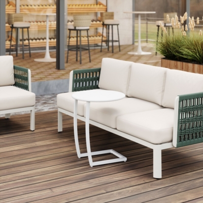 Click here for Erika Home Noga Outdoor End Table  White prices