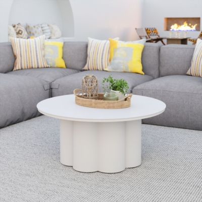 Click here for Erika Home Palmier Outdoor Coffee Table  White prices