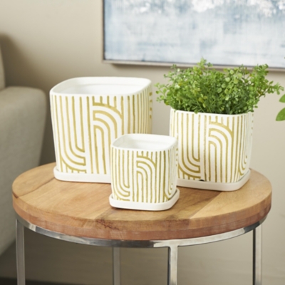 Click here for Bayberry Lane Outdoor Geometric Planter (Set of 3)... prices