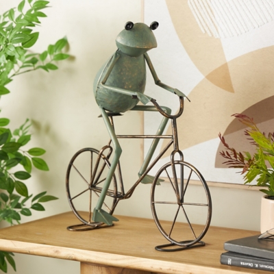 Click here for Bayberry Lane Outdoor Garden Frog On Bicycle Sculp... prices