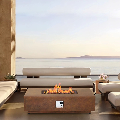 Click here for Afterglow Outdoor Rectangular Firepit  Brown prices