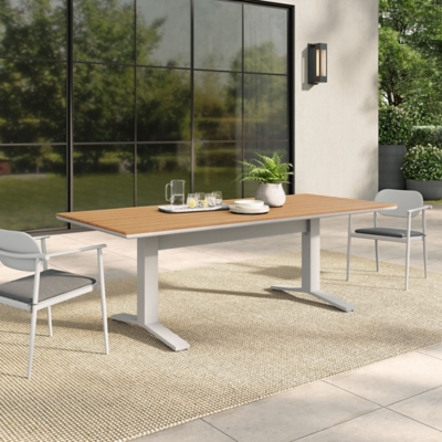 Click here for Modway Gavelston Outdoor Dining Table  Natural/Whi... prices