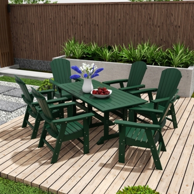 Click here for Altura Adirondack Outdoor Rectangle Table and 6 Ar... prices