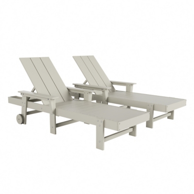 Shoreside Reclining Chaise Lounge with Arms and Wheels (Set Of 2) | Ashley