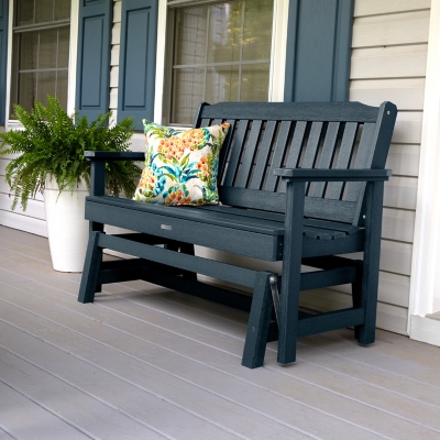Click here for Highwood Lehigh Outdoor Gliding Bench  Federal Blu... prices