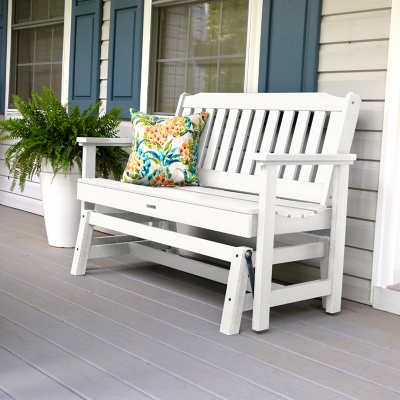 Click here for Highwood Lehigh Outdoor Gliding Bench  White prices