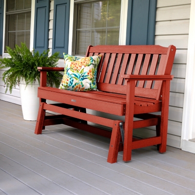 Click here for Highwood Lehigh Outdoor Gliding Bench  Rustic Red prices