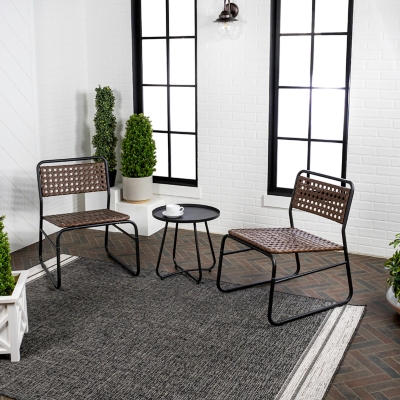 Click here for Jonathan Y Freja Outdoor Table and 2 Chairs  Black prices