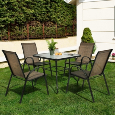 Click here for Nuu Garden Outdoor Dining Table and 4 Chairs  Blac... prices