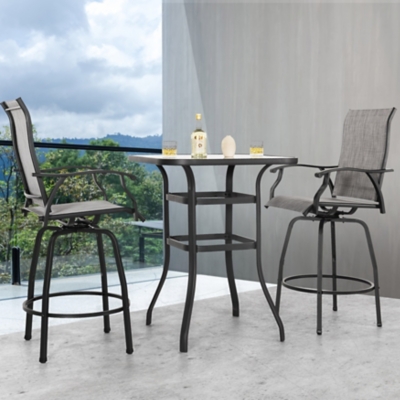 Click here for Nuu Garden Outdoor Bar Table with 2 Textilene Bar... prices