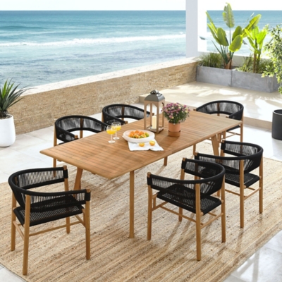 Click here for Modway Vienna Outdoor Dining Table and 6 Curved-Ba... prices