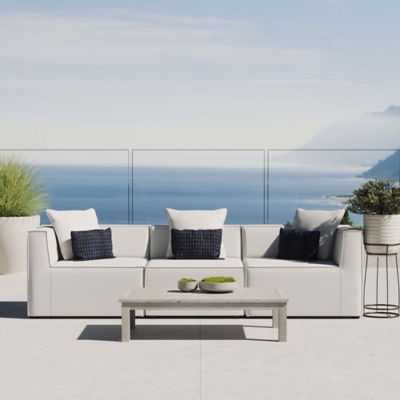 Click here for Modway Saybrook 3-Piece Outdoor Sectional  White prices