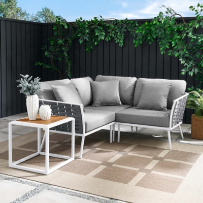 Click here for Modway Stance 4-Piece Outdoor Sectional Set  White... prices