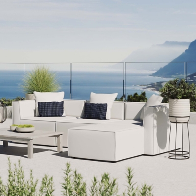 Click here for Modway Saybrook 4-Piece Outdoor Sectional  White prices